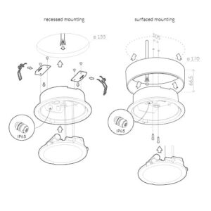 iTech IP65 "W" - Wall Mounted Emergency Light - INOVEC TRADING
